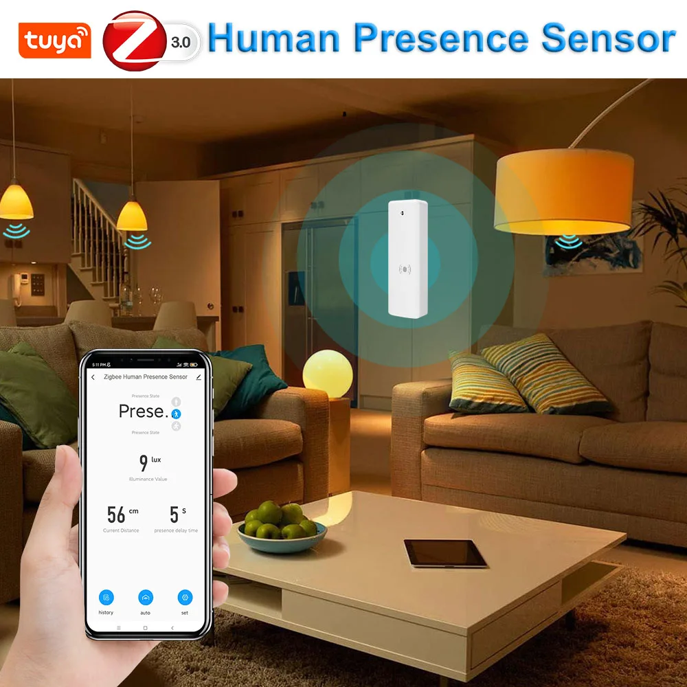 Zigbee 3.0 Smart Human Presence Motion Sensor,Luminance/Distance ...