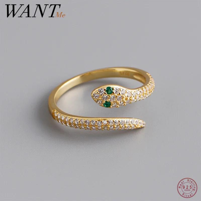 WANTME-925-Sterling-Silver-Luxury-Fashion-Open-Snake-Finger-Ring-for ...