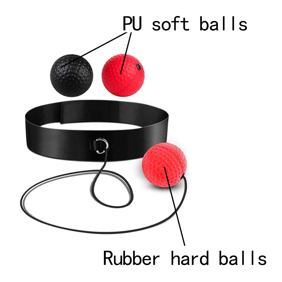 Red soft ball - Balle réflexe de boxe réglable, ventouse, poinçon à ...