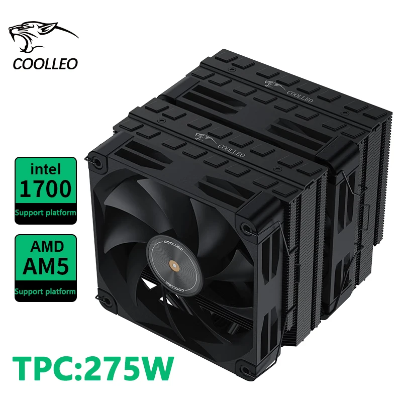 COOLLEO P60T V3 CPU Cooler 6 Heat Pipes Double Towers Double Fans High ...