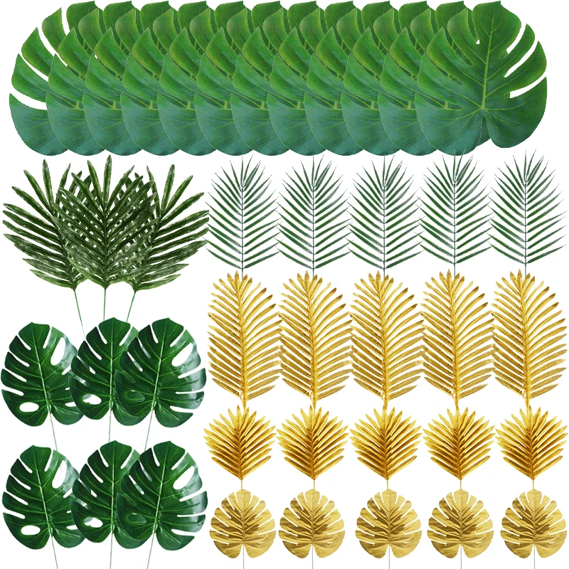 Artificial-Palm-Tropical-Leaves-Jungle-Safari-Birthday-Leaves ...