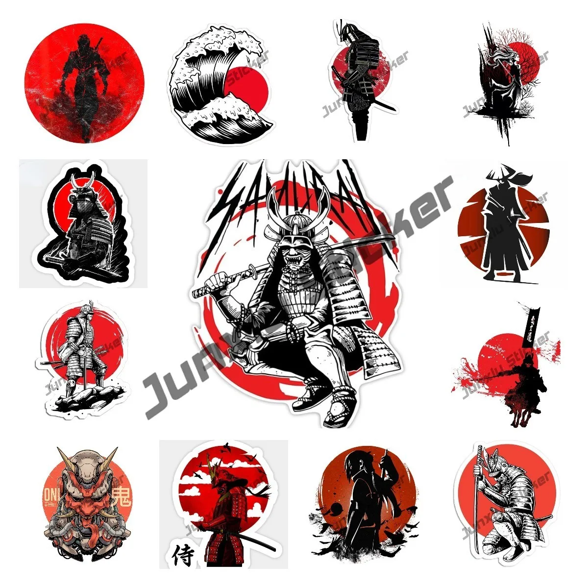 Japanese-Samurai-Car-Stickers-Demon-Mask-Car-Styling-Personality-Decals ...