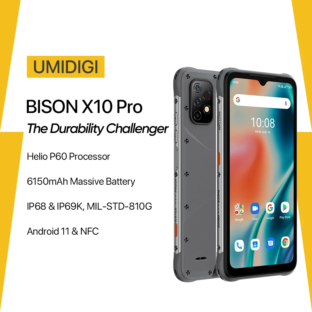 UMIDIGI BISON X10 PRO, teléfono móvil resistente, NFC, versión Global ...