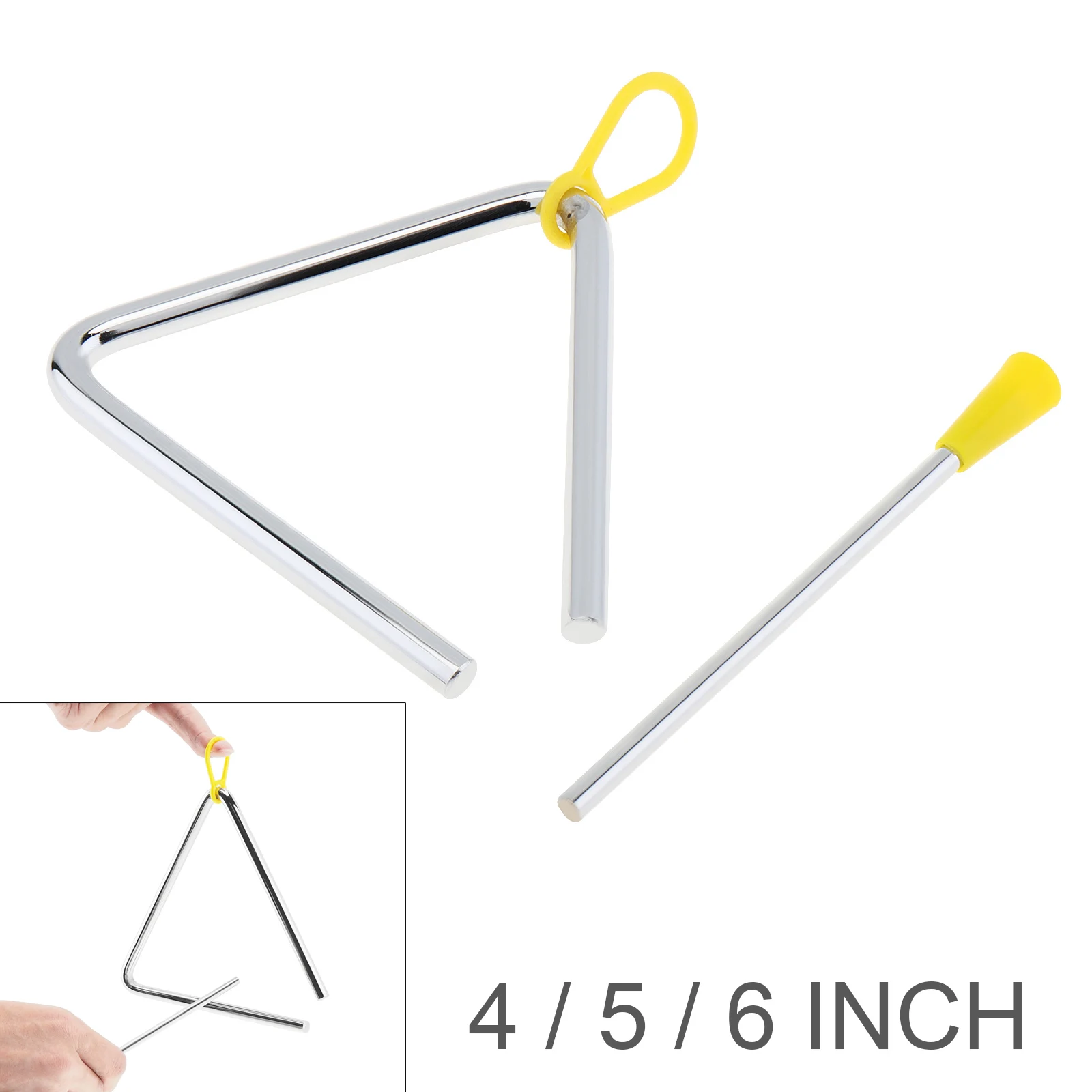 4-5-6inch-Hand-Percussion-Instrument-Musical-Steel-Triangle-for ...