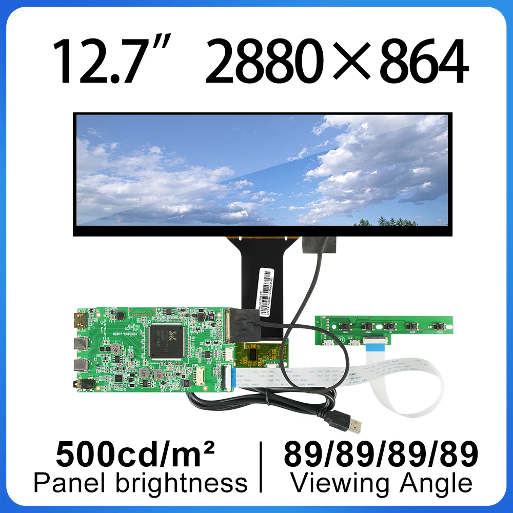 12-7-Inch-Touch-lcd-280x864-IPS-Bar-with-Type-c-board-NV127H4M-NX1-LCD ...