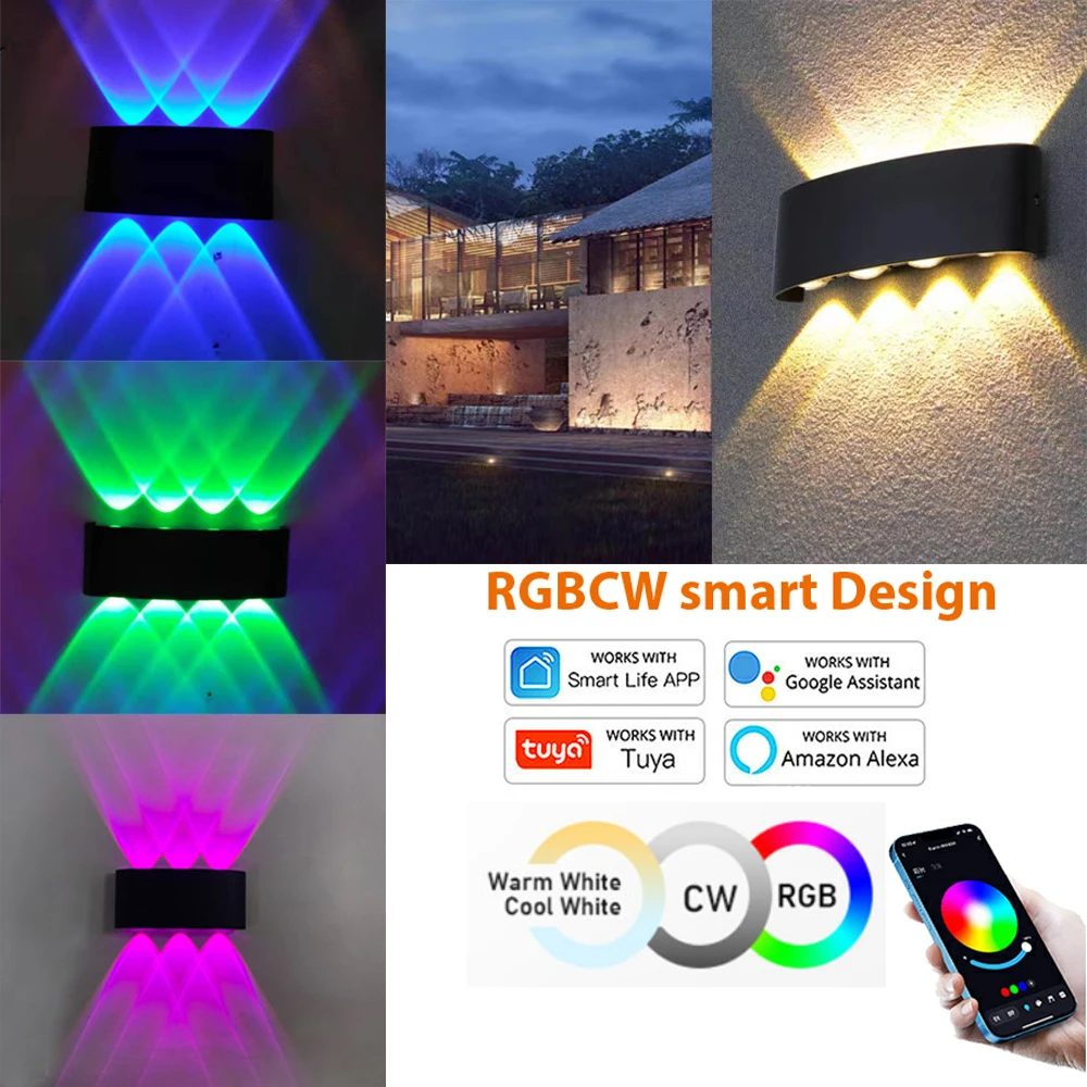 Tuya-L-mpara-LED-de-pared-inteligente-iluminaci-n-interior-y-exterior ...