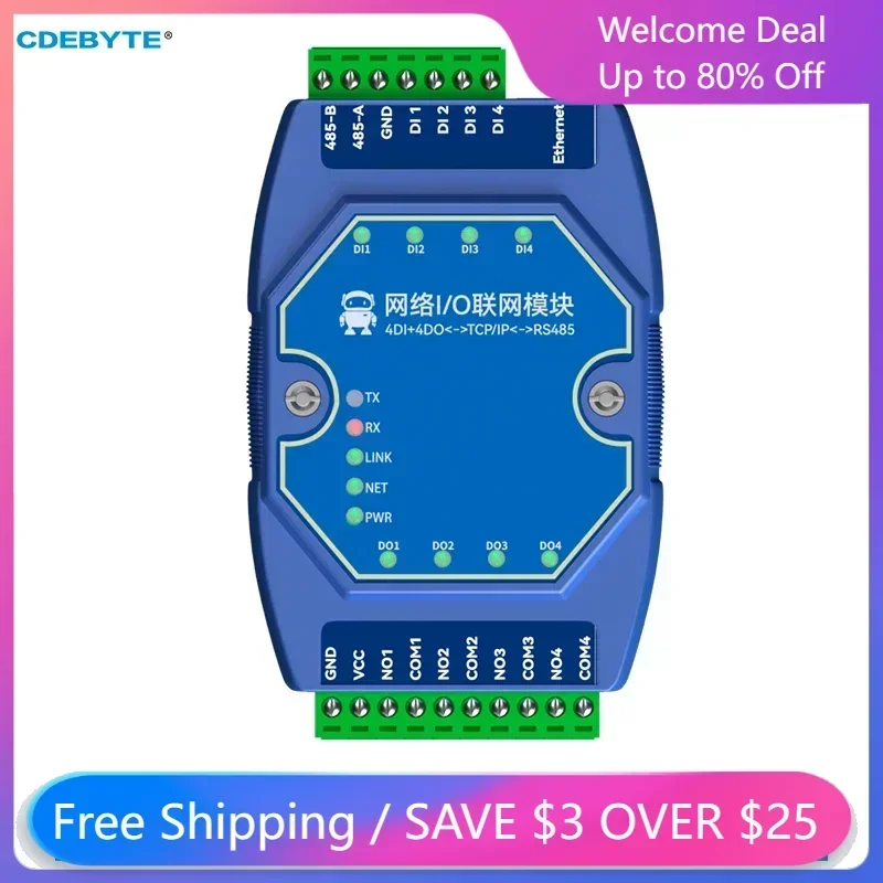 ME31-AXAX4040 ModBus Gateway 4DI+4DO CDEBYTE IoT Ethernet I/O ...