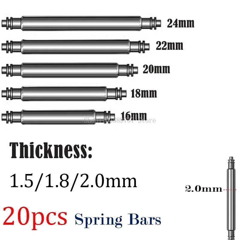 15pcs Watch Band Pin 2.0mm Diameter Strap Spring Bar Watches Part ...