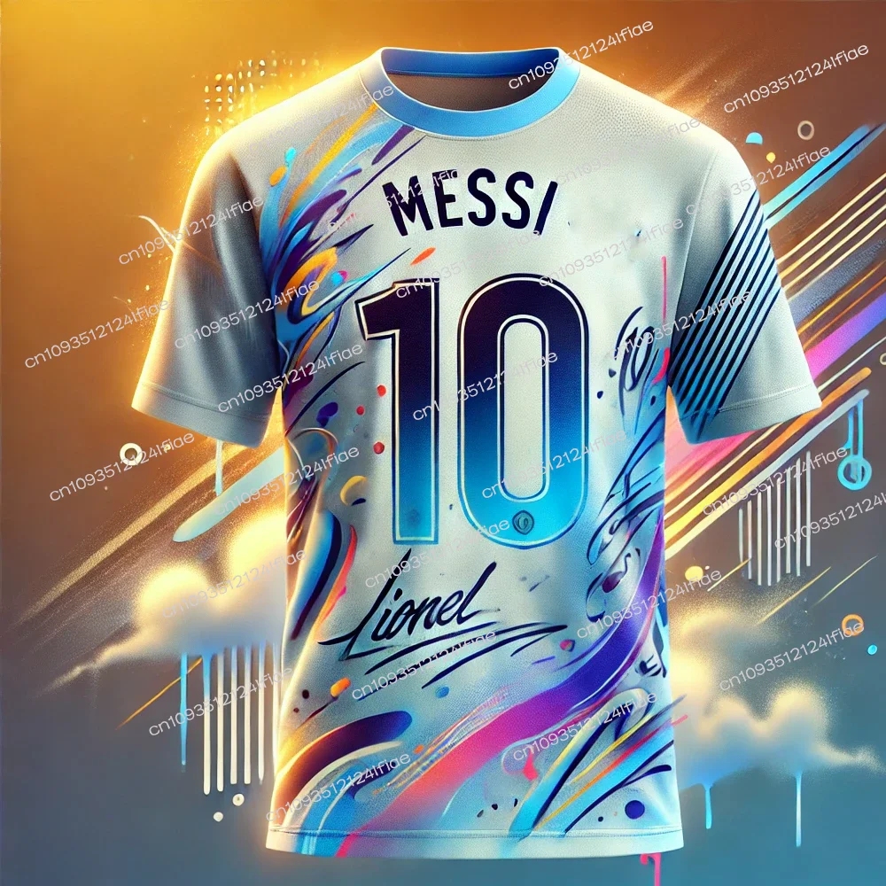 Special Edition Messi No. 10 Football Jersey T-Shirt for Fans Kids ...