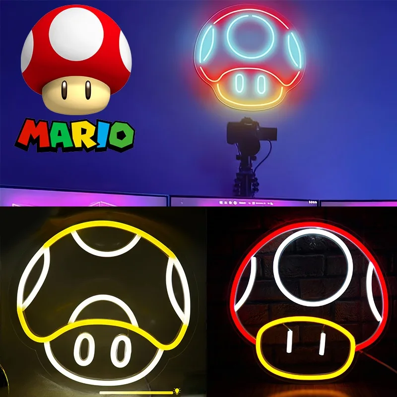 Se-al-de-ne-n-de-Super-Mario-Bros-luces-LED-de-Anime-decoraci-n ...