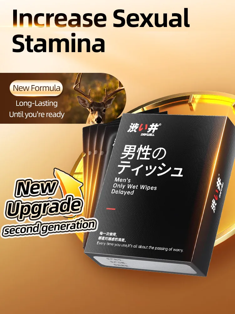 DRY WELL Delay Wipes Long-lasting Delay 8pcs Portable Non-numbing Blowjob Sex Delay for Men ...