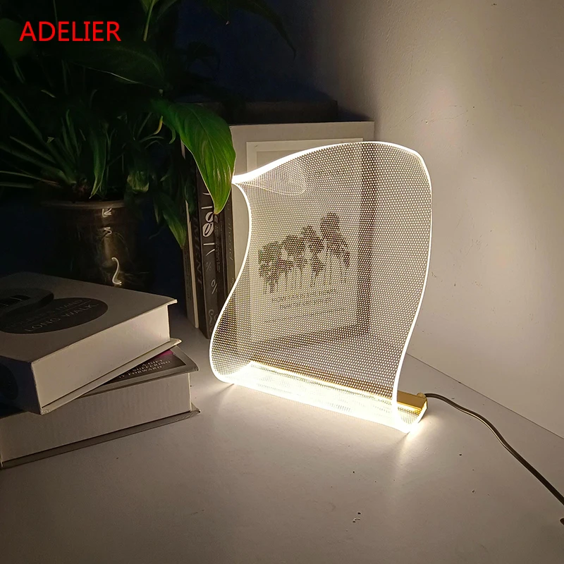 ADELIER Creative LED Table Lamp Simple Living Room Bedroom Bedside ...