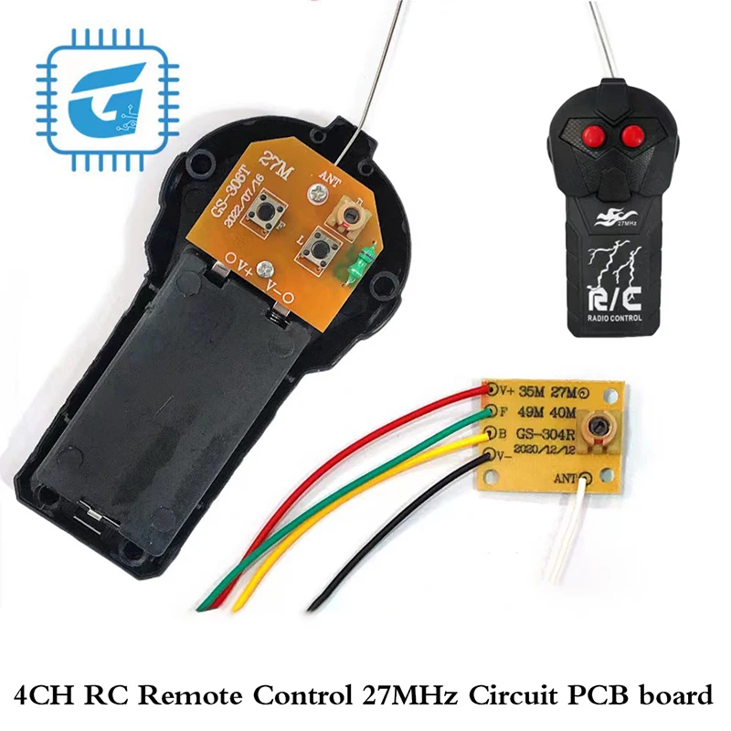 New-27MHz-Circuit-2CH-RC-Remote-Control-PCB-Transmitter-Receiver-Board ...