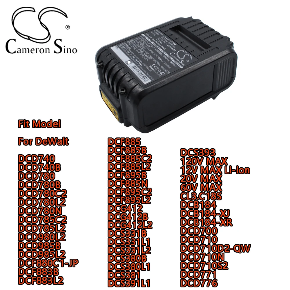 Cameron Sino Power Tools Battery for DeWalt DCG412L2 DCS331B DCS331L1 ...