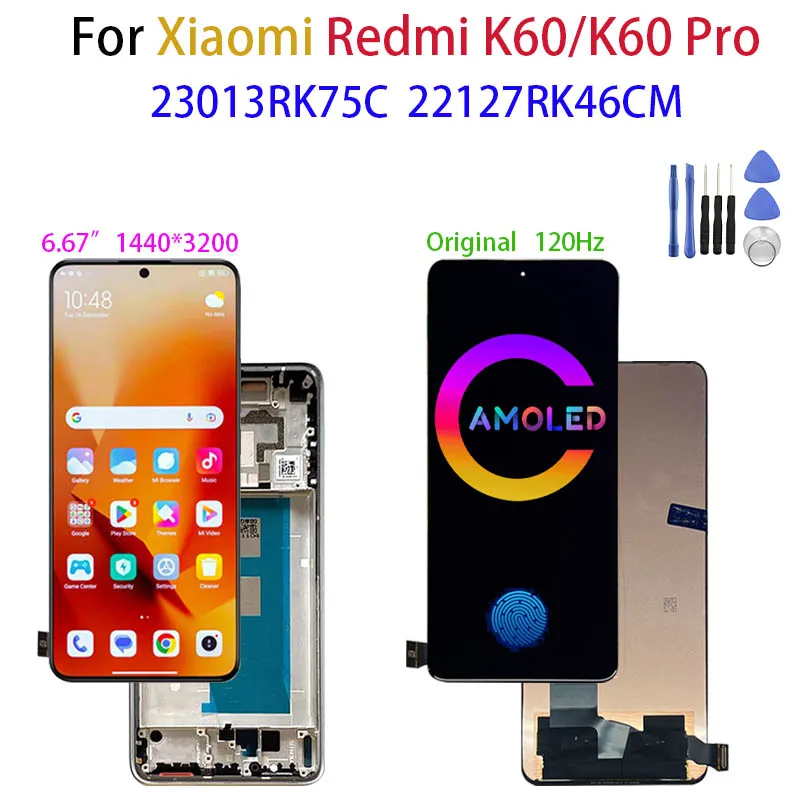 Original-AMOLED-For-Xiaomi-Redmi-K60-K60-Pro-23013RK75C-22127RK46CM ...