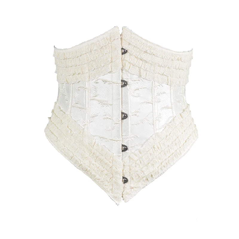 White Lace Lolita Goth Gothic Clothing Underbust Corset Embroidery ...