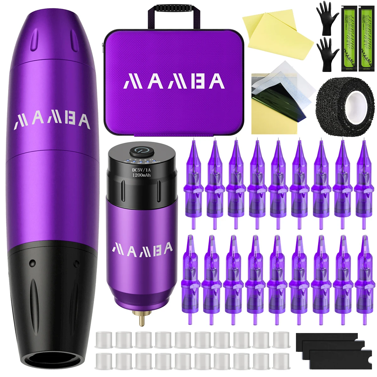 1set, Mamba Wireless Tattoo Kit - Rotary Professional Tattoo Machine ...