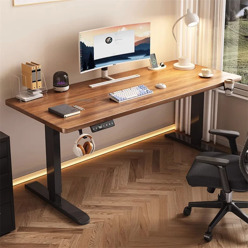 modern-Solid-wood-Electric-Smart-Computer-Desks-for-desktop-and-laptop ...