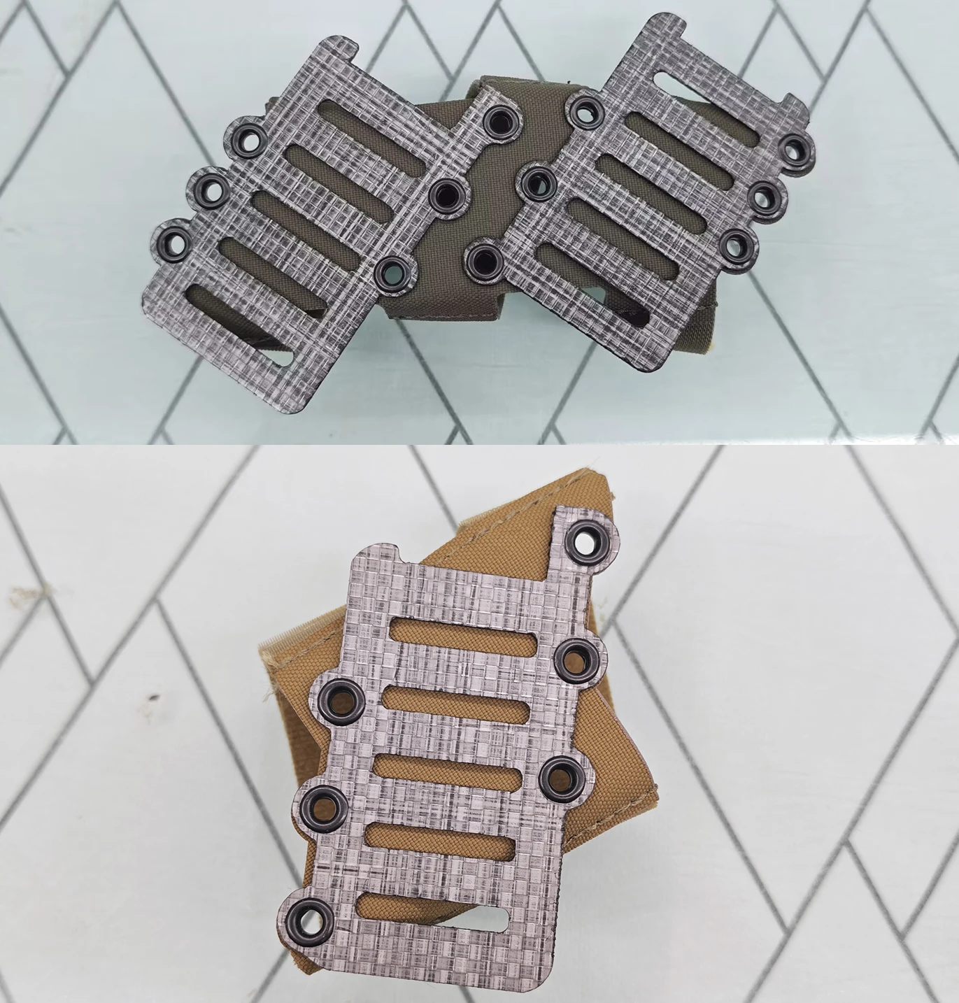 Double/Single Row 40 Degree Angled Molle Adapter Plate Slant Converter ...