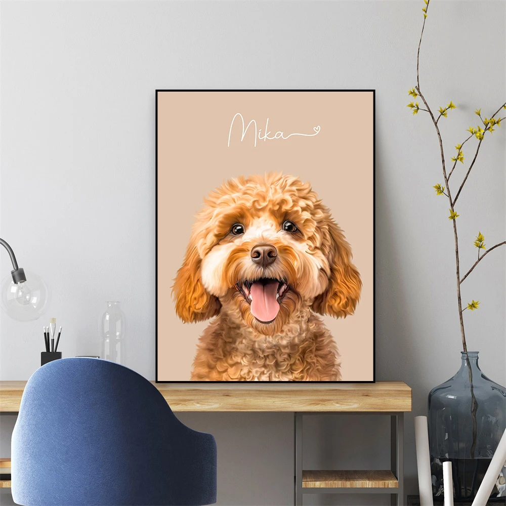 Dog Portrait Custom Poster Pet Portrait Poster Canvas Painting Pet ...