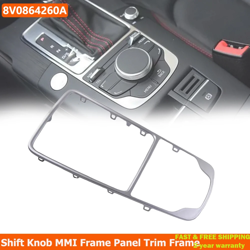 8V0864260A-Silver-Chrome-MMI-Shift-Knob-Retaining-Frame-Panel-trim-Box ...