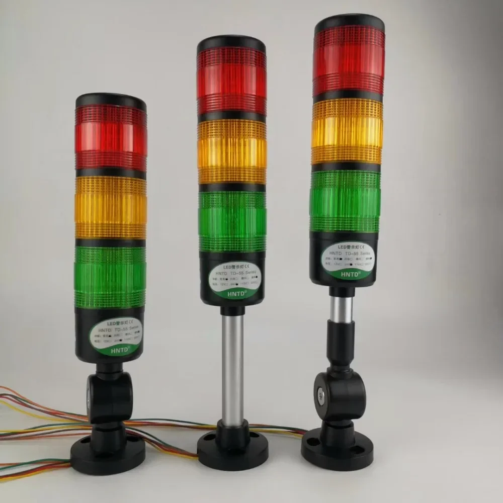 Safety-Stack-Lamp-Industrial-3layer-Black-True-LED-Signal-Tower-Caution ...
