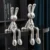 Modern Home Decoration Electroplated Ceramic Rabbit Figurines ...