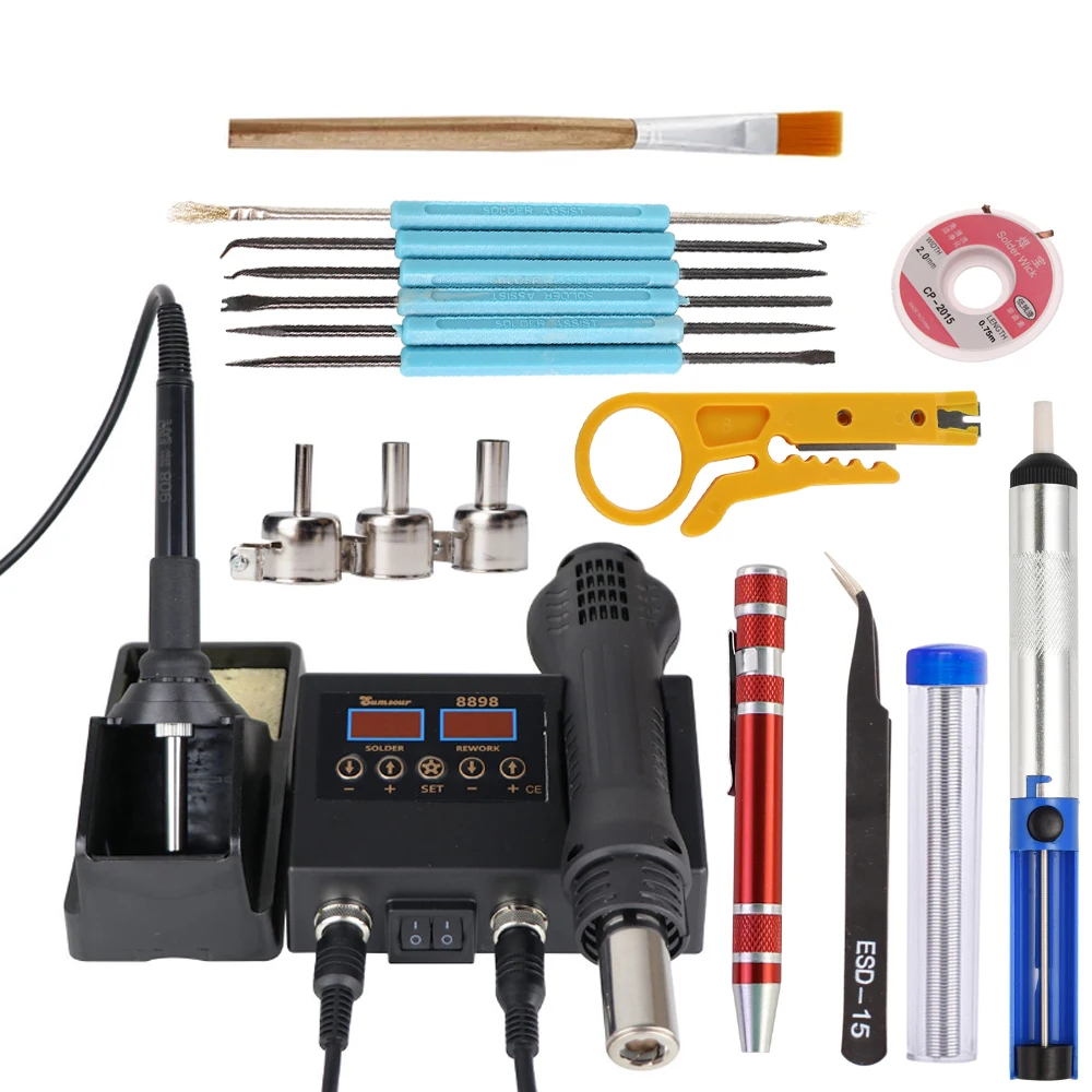 8898-Heat-Gun-Electric-Soldering-Iron-Dual-Digital-Display-2-in-1-220V ...