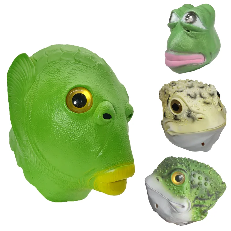 Sad-Frog-Mask-Halloween-Animal-Latex-Mask-Cosplay-Funny-Frog-Mask ...
