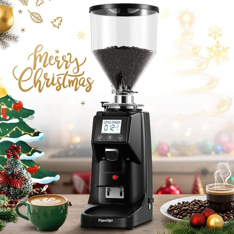 Electric-Coffee-Grinder-Flat-Burr-Grinder-Coffee-19-Settings-Digital ...