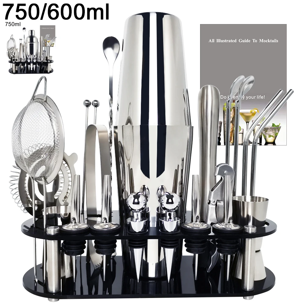 22pcs-750ml-600ml-Boston-Cocktail-Shaker-Bar-Werkzeuge-Wein-mischer-Set ...