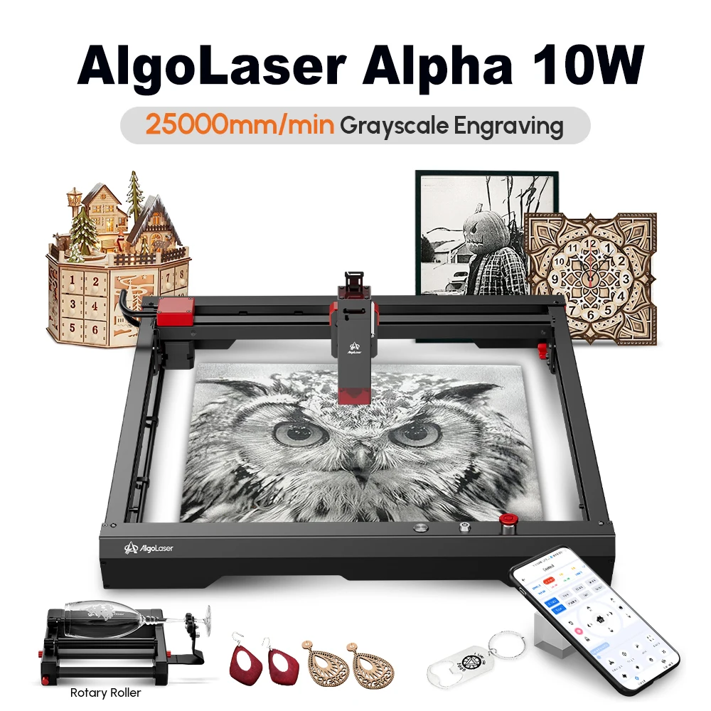 AlgoLaser-90W-Table-Laser-Cutter-Engraver-With-Rotary-Roller-40-40cm ...