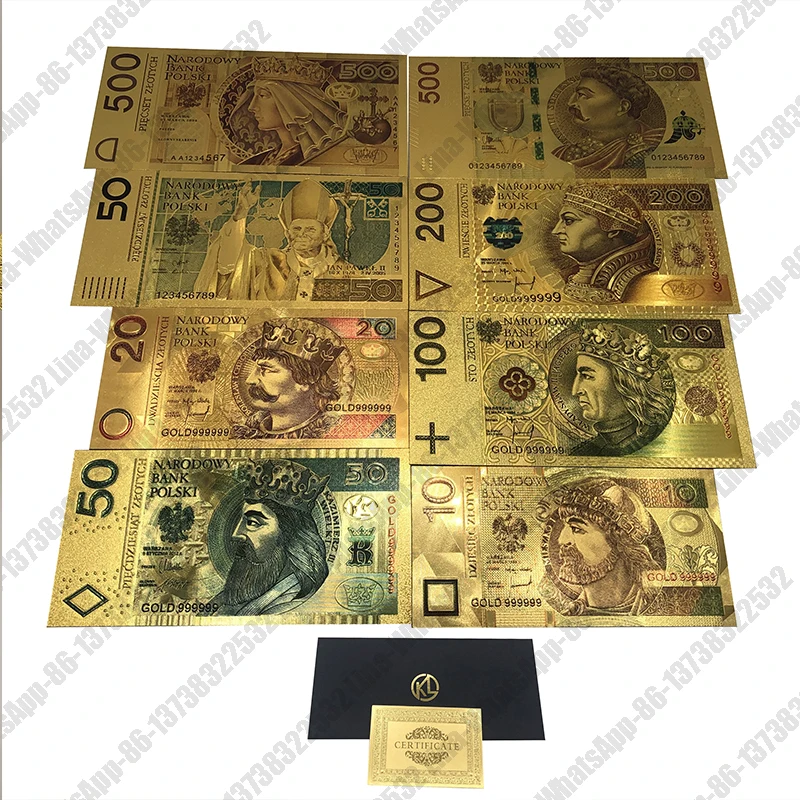 We-have-More-Colored-Gold-Foil-Polish-Banknote-Set-50-100-200-500-PLN ...