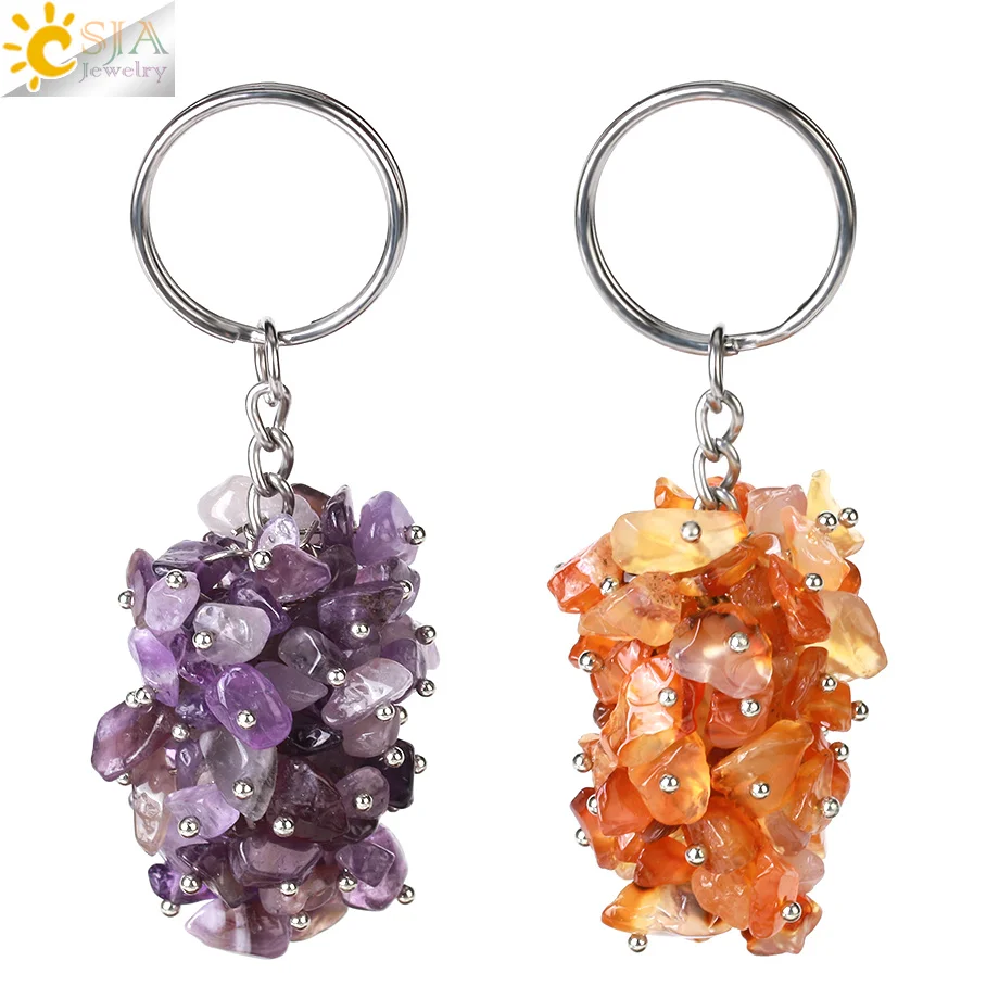 Keychains Natural Stones | Natural Crystal Keychain | Natural Stone Key ...