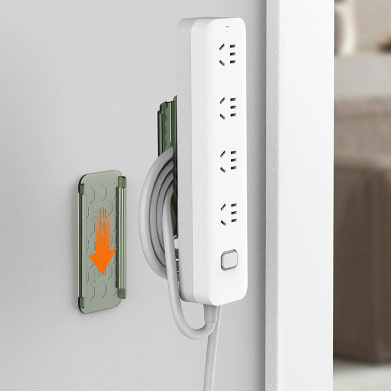 Wall-Mounted-Socket-Holder-Fixer-Patch-Self-Adhesive-Power-Socket-Strip ...