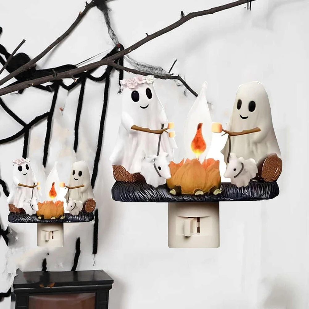 Cute-Ghost-Campfire-Flickering-Night-Light-Resin-Ghost-Halloween-Night ...