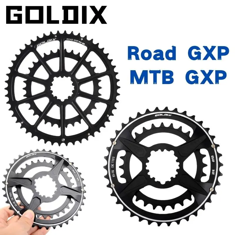GOLDIX-Chainring Duplo para Road Bike, Liga de alumínio Corrente Roda, GXP, 9, 10, 11, 12 ...