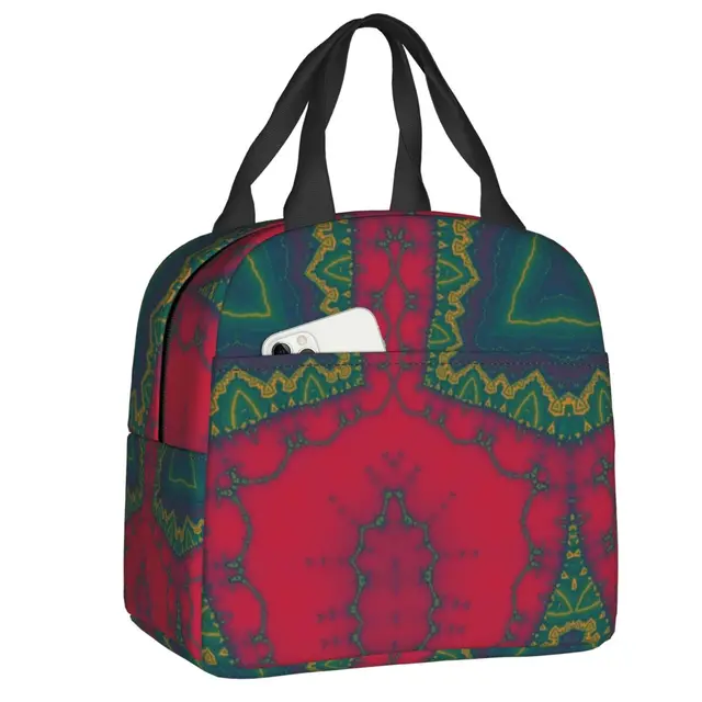 Custom Geometric Ankara Pattern Lunch Bag Men Women Thermal Cooler Insulated Lunch Boxes for ...