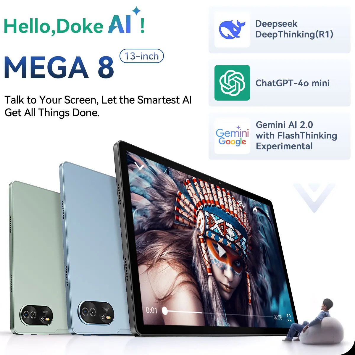2025 Novos tablets inteligentes Blackview MEGA 8 de 13 polegadas 12 GB ...