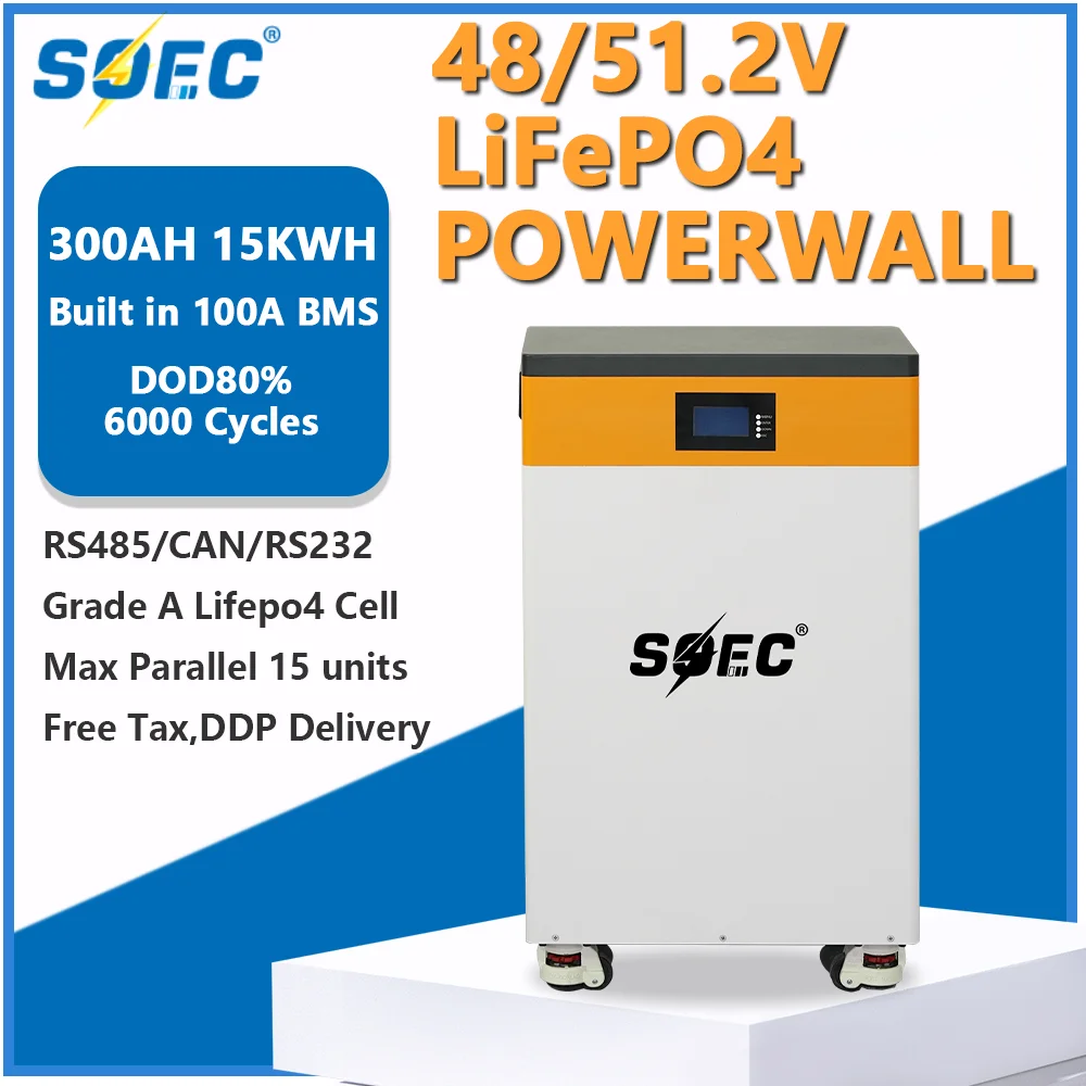SOEC-48V-15KWh-Lifepo4-Battery-Pack-300ah-51-2V-6000-Cycles-Solar ...