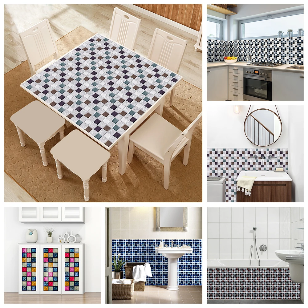 10pcs-Flat-Mosaic-Crystal-Hard-Tiles-Stickers-Small-Squares-Kitchen ...