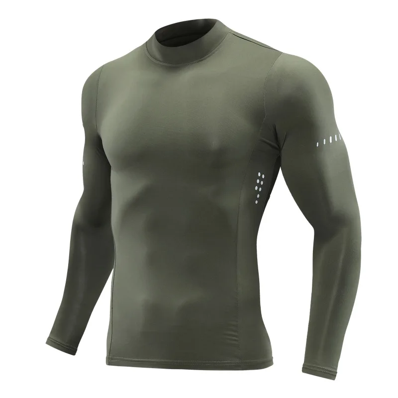 Men Compression Sport Tops High Collars Elasticity Breathable T-Shirt ...