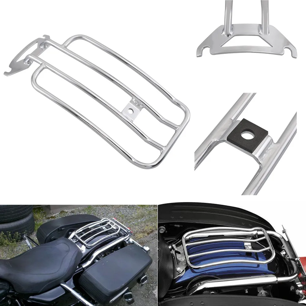 Motorcycle-Rear-Solo-Seat-Luggage-Rack-Support-Shelf-For-Harley-Touring ...