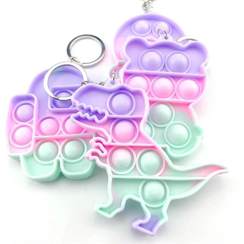 Cartoon-Fidget-Bubble-Keychain-Simple-Dimple-Mini-Silicone-Cartoon-Anti ...