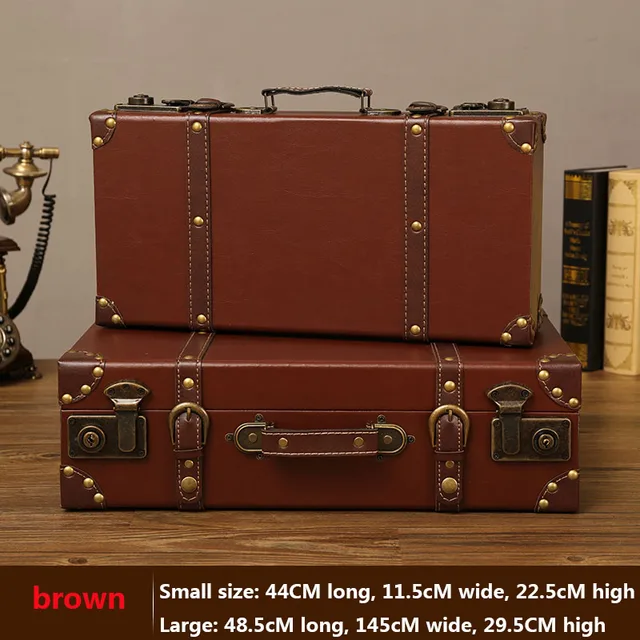 Luxury Vintage Old Suitcases Set Leather Travel Large Capacity Valises ...