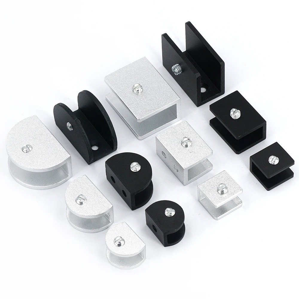 2PCS-Aluminum-Glass-Clamp-Showcase-Shelf-Support-Bracket-Clip-for-5-to ...