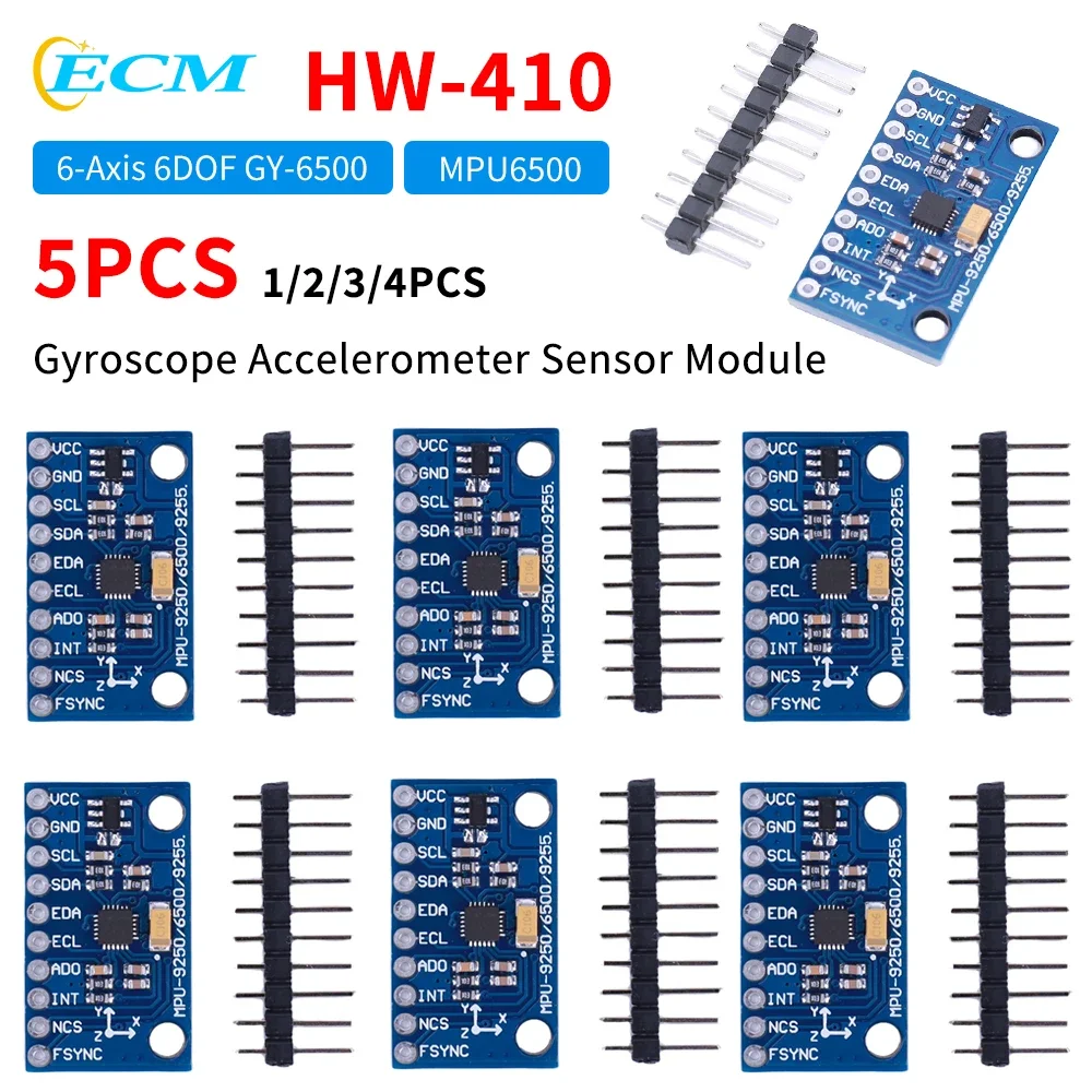 1-5pcs-MPU6500-6-Axis-Gyroscope-Accelerometer-Sensor-Module-IIC-I2C-SPI ...