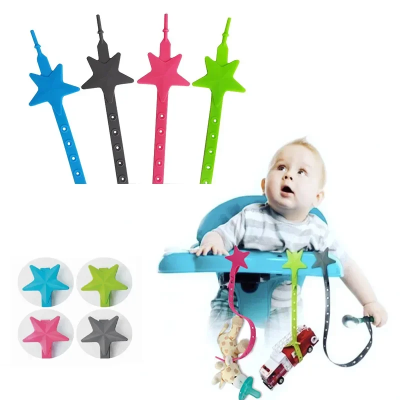 Kids-Toy-Holder-Silicone-Star-Pacifier-Chain-Non-toxic-Teether-Strap ...
