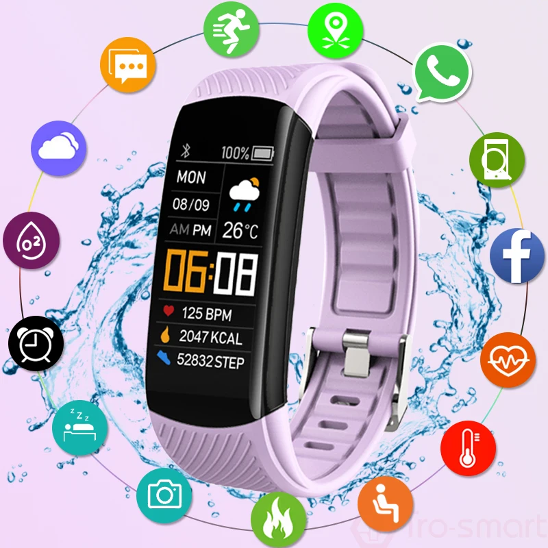 Reloj inteligente C5S para hombre y mujer, accesorio de pulsera resistente al agua con control ...
