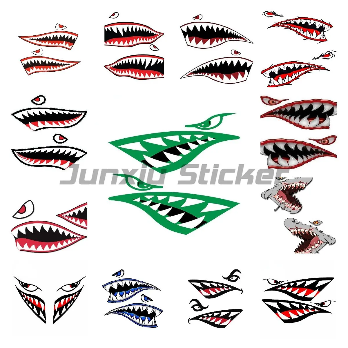 Creative-Shark-Teeth-Cartoon-Sticker-Waterproof-Decoration-Graffiti ...